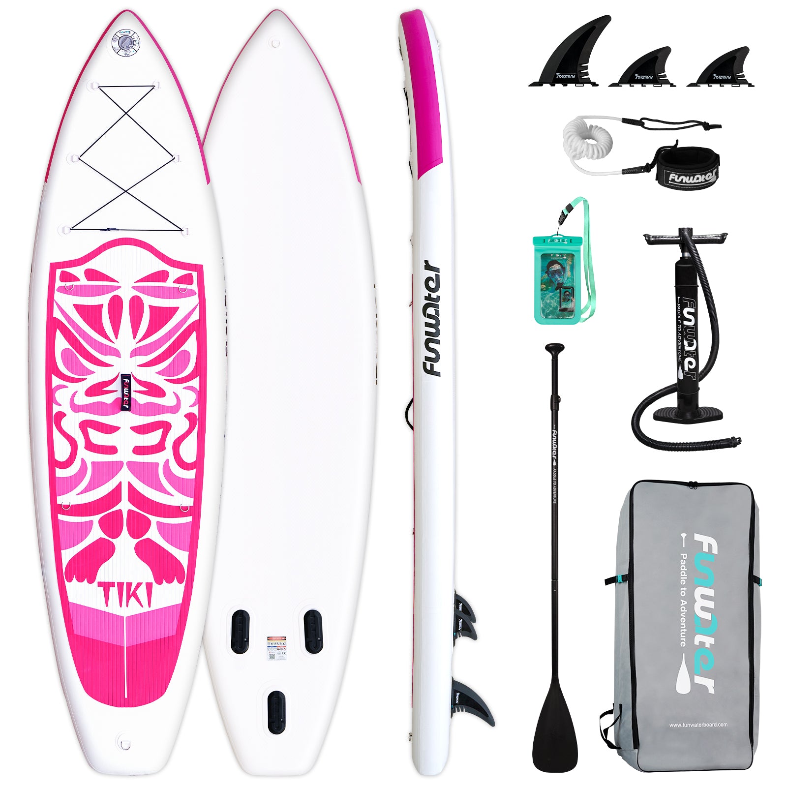 SUP deska v kompletu - FunWater Tiki Pink – Sup-outlet.si